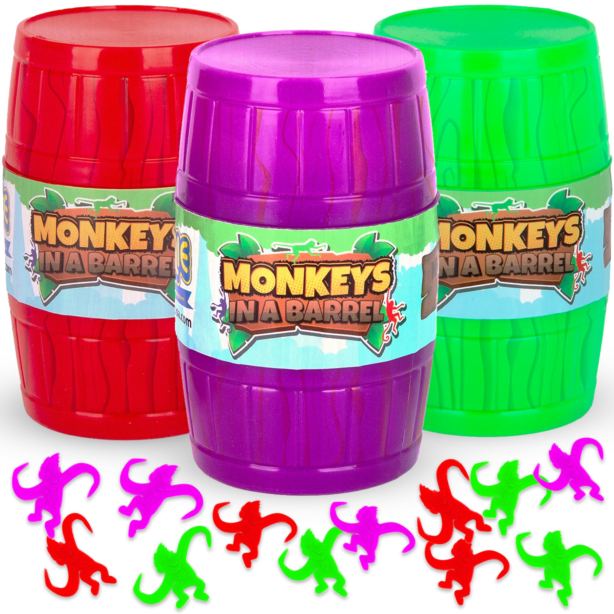 Barrel of Monkeys Game - 3 Barrels with 30 Monkeys Each - Monkeys in a ...
