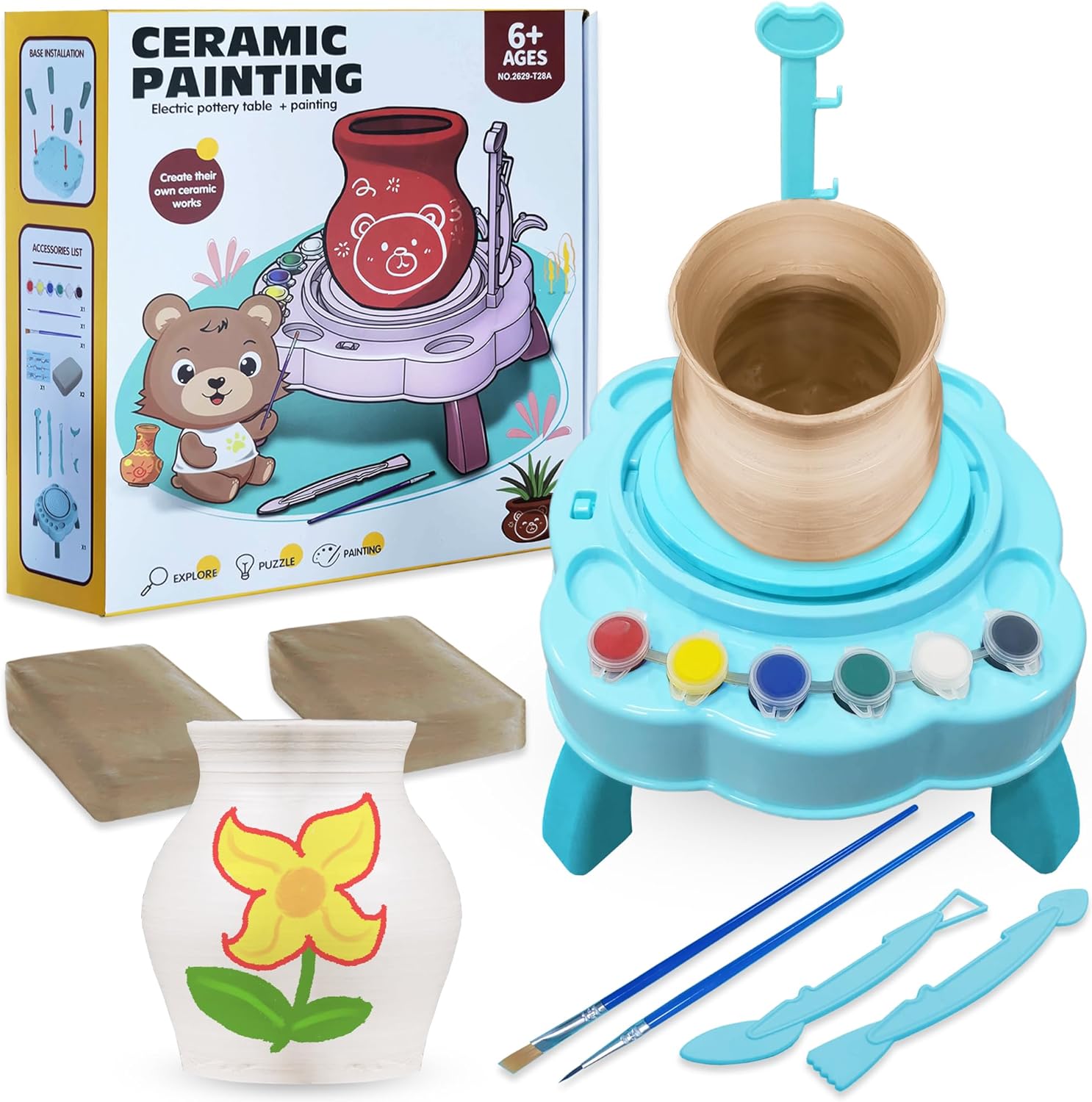 Pottery Kit for Kids - Complete Kids Pottery Wheel Kit with Electric W ...