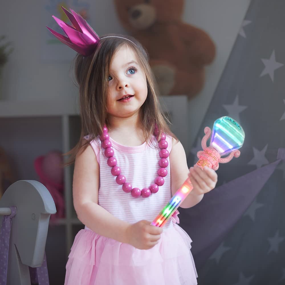 ArtCreativity Light Up Diamond Wands for Kids, Set of 2, Princess LED ...