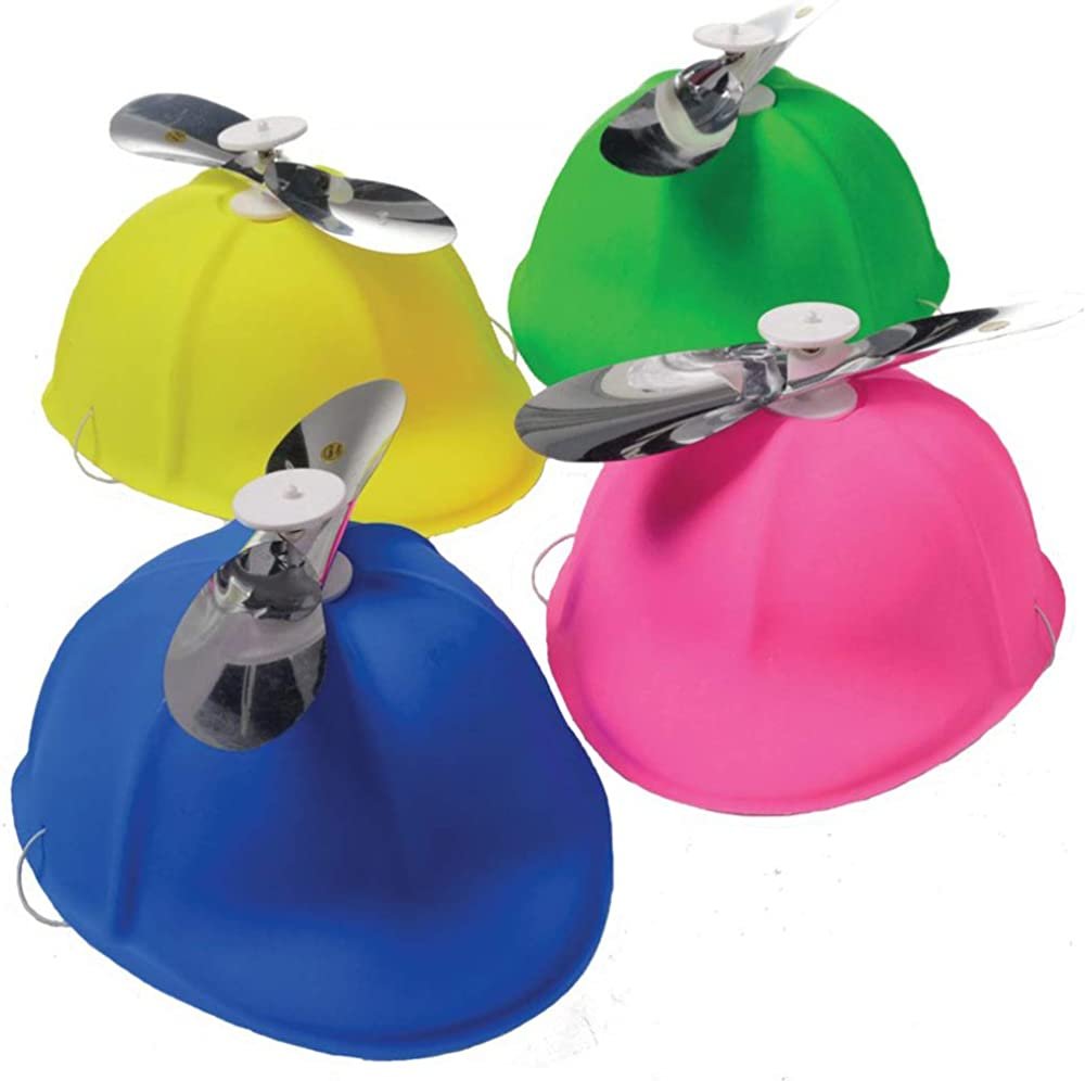 Propeller Beanie Hats for Kids, Pack of 12, Plastic Hats with Spinning ...