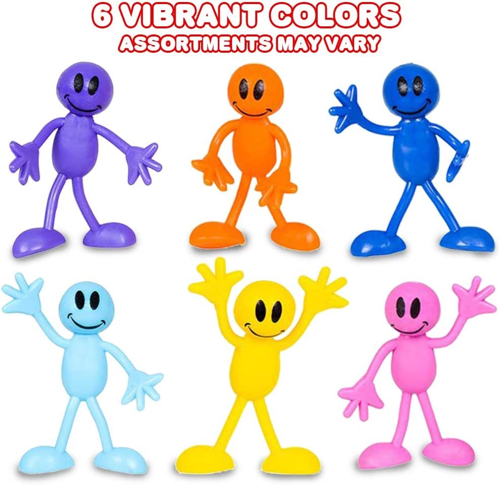 ArtCreativity Bendable Smile Figures, Set of 12 Smile Face Flexible Me ...