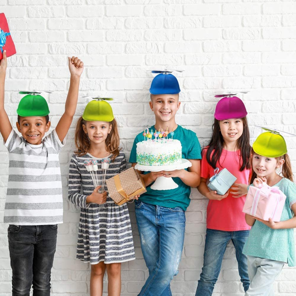 Propeller Beanie Hats for Kids, Pack of 12, Plastic Hats with Spinning ...