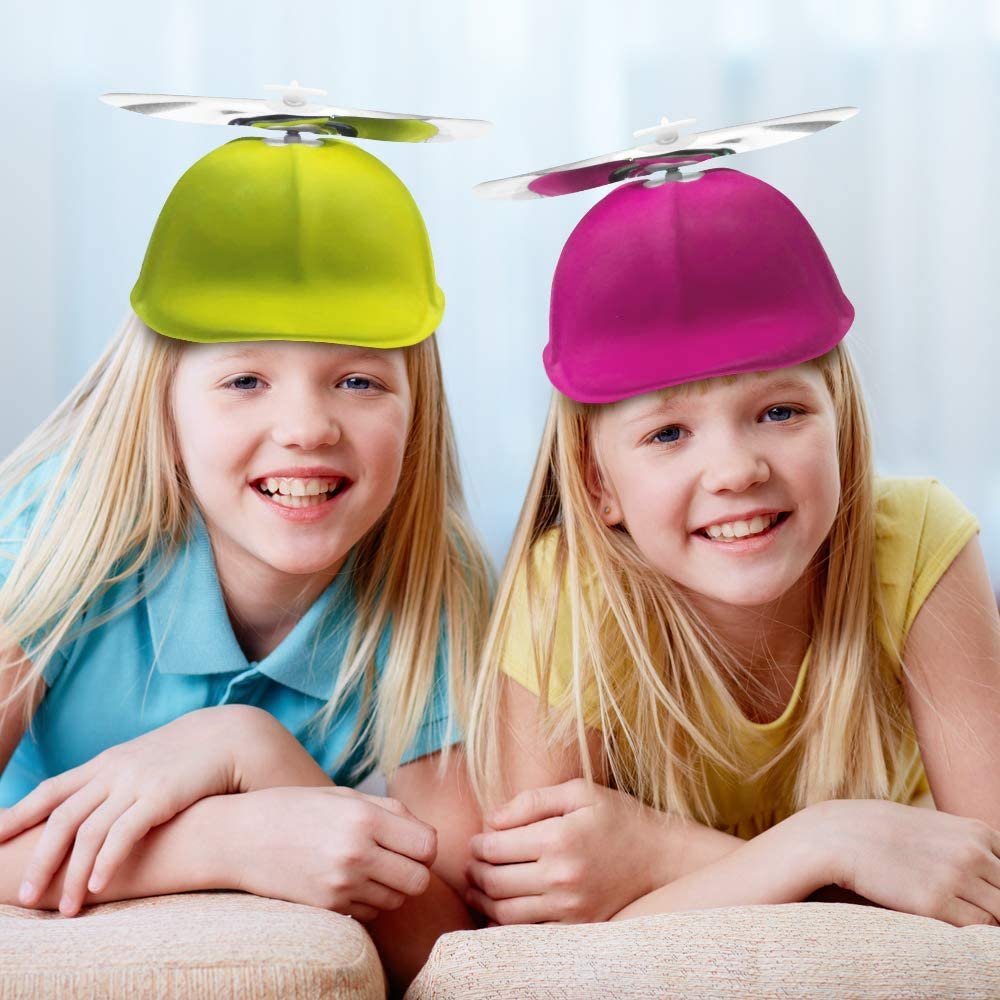 Propeller Beanie Hats for Kids, Pack of 12, Plastic Hats with Spinning ...