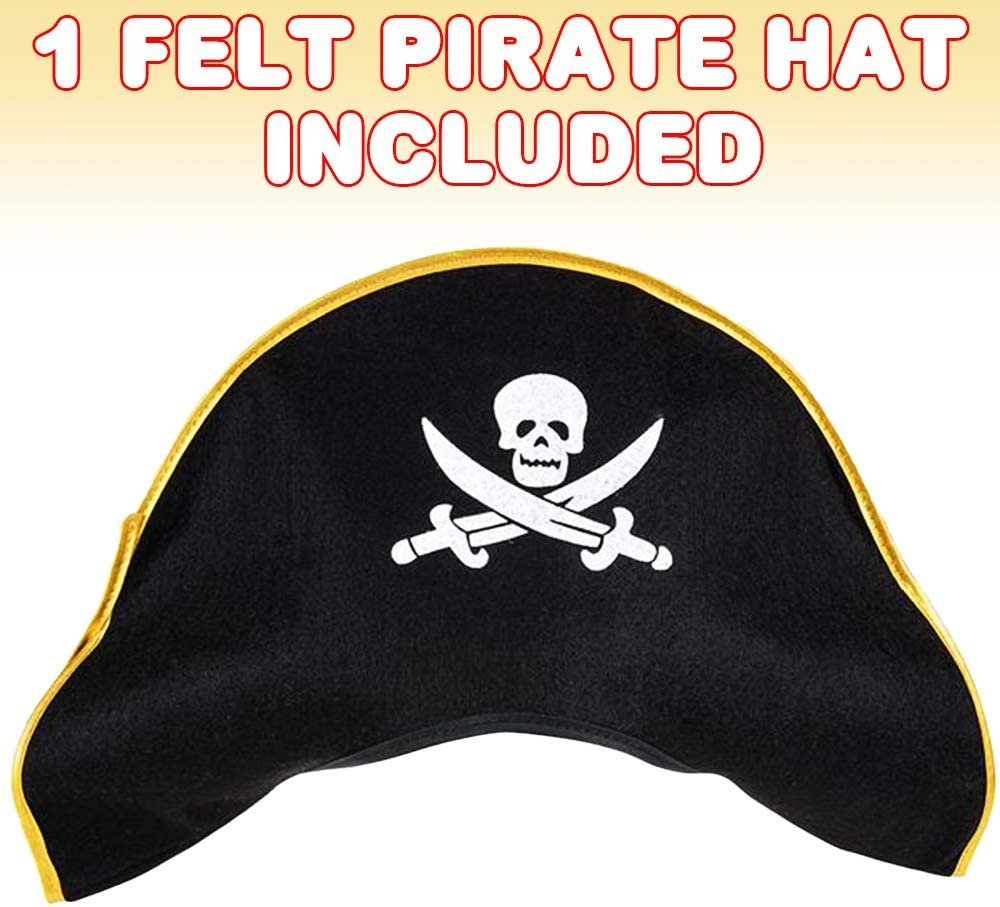 ArtCreativity Pirate Felt Hat for Kids, 1PC, Pirate Costume Hat with S ...