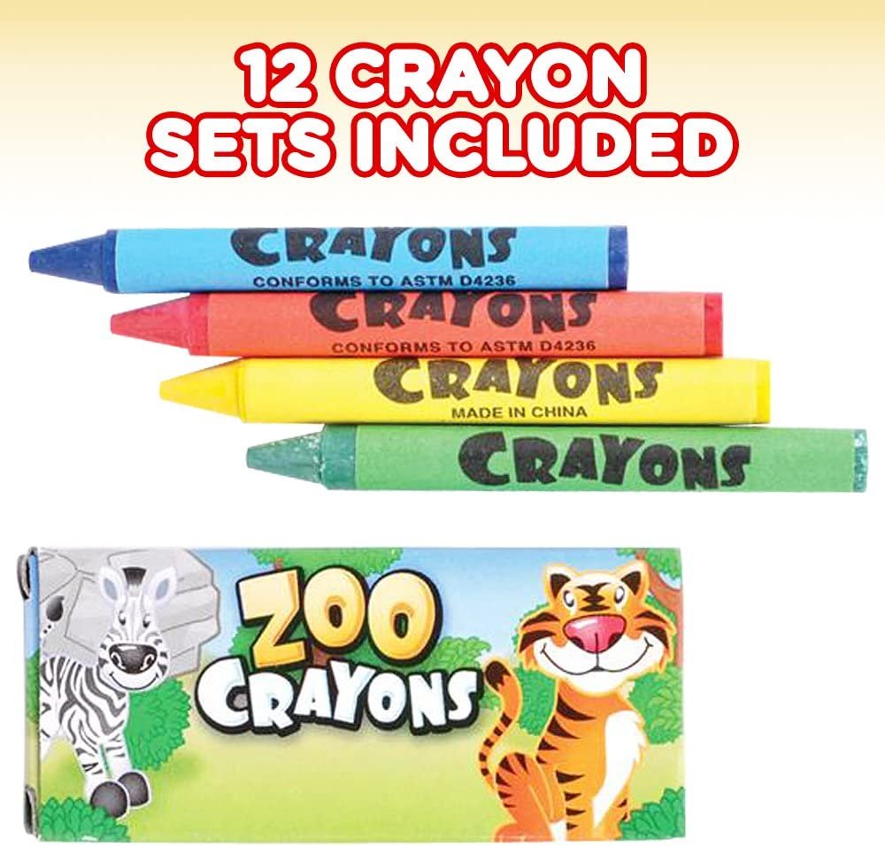 Zoo Animal Mini Coloring Book Kit - 12 Sets - Each Set Includes 1 Smal ...