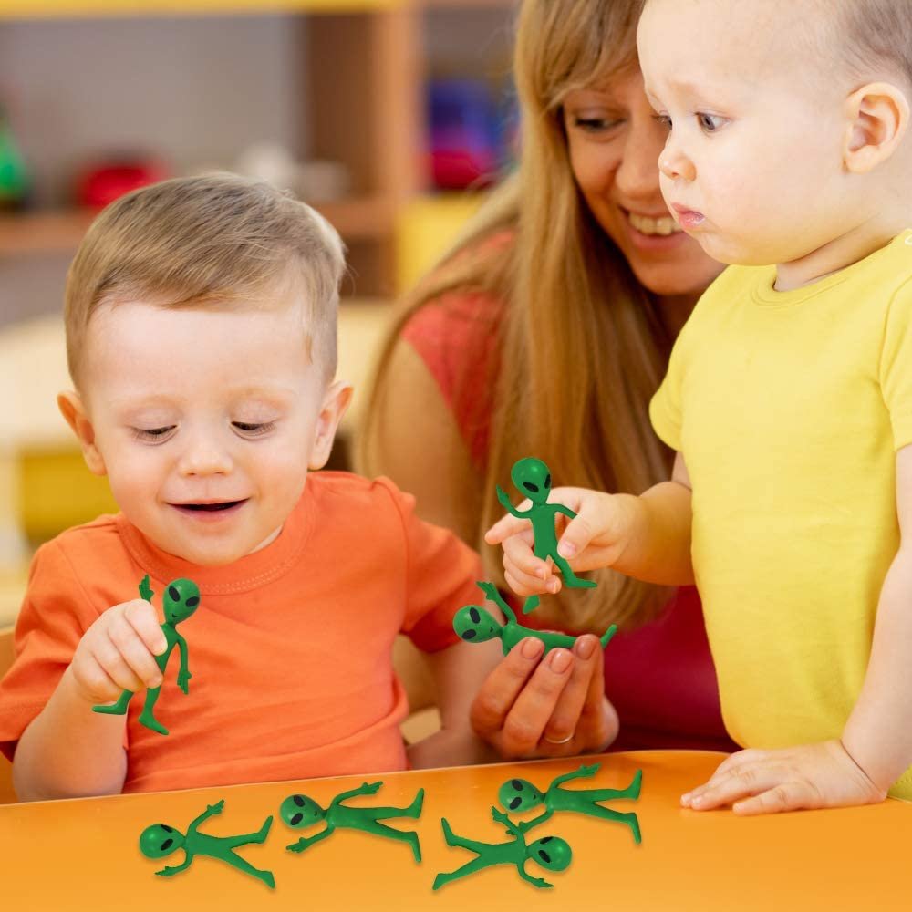 ArtCreativity Bendable Alien Figures, Set of 12 Flexible Men, Birthday ...