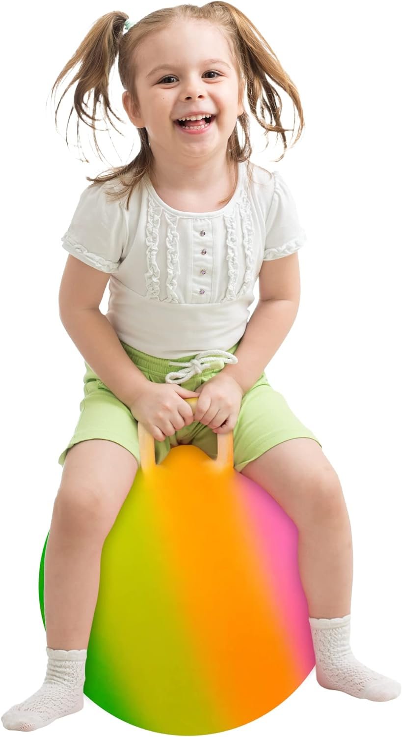 ArtCreativity Light Up Rainbow Hopper Ball with Handle, Safe and Durab ...