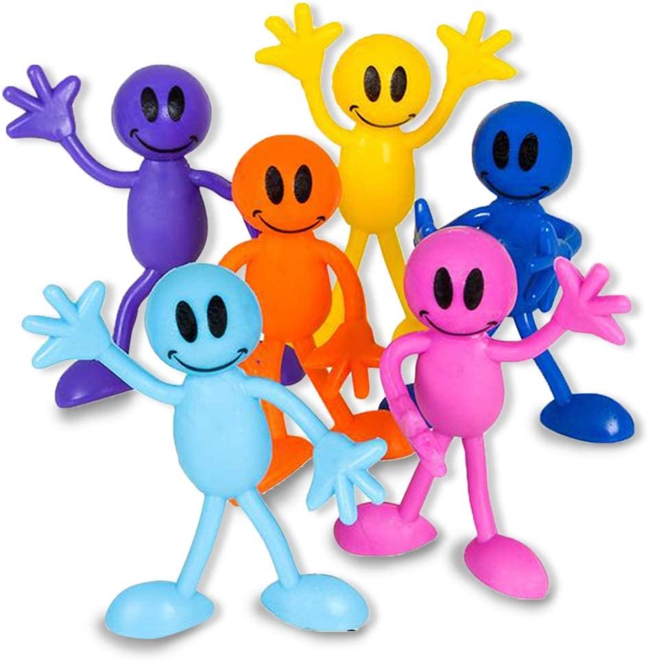 Bendable Smile Figures, Set of 12 Smile Face Flexible Men, Birthday Pa ...