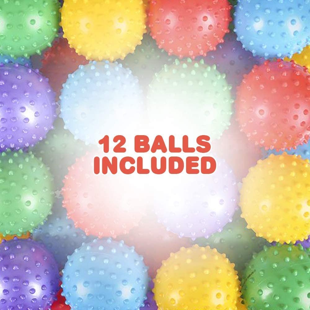 ArtCreativity Inflated Knobby Balls, Pack of 12, Spiky Sensory Bouncin ...